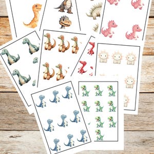 Dino Matching Flashcard I Dino Flashcards I Preschool Counting Flash ...
