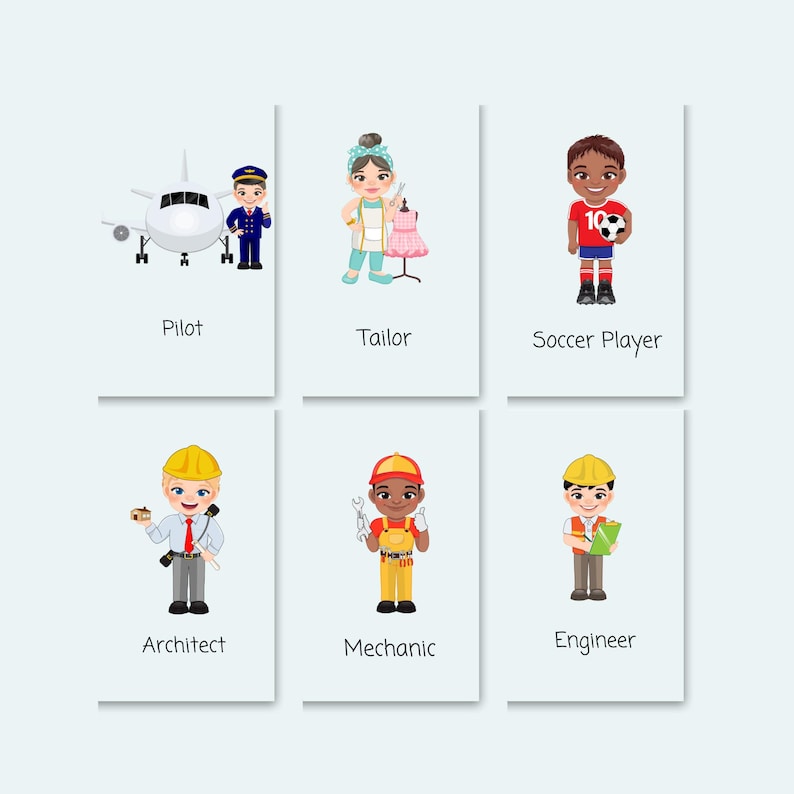 Occupations Flashcards for Kids | Community Helpers Flashcards ...