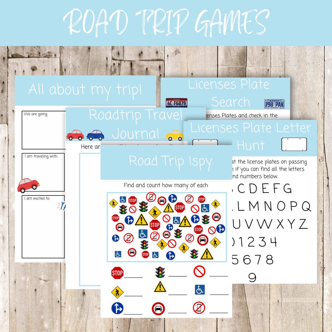 Kids Road Trip Games, Travel Activities, Road Trip Games Bundle, Kids ...