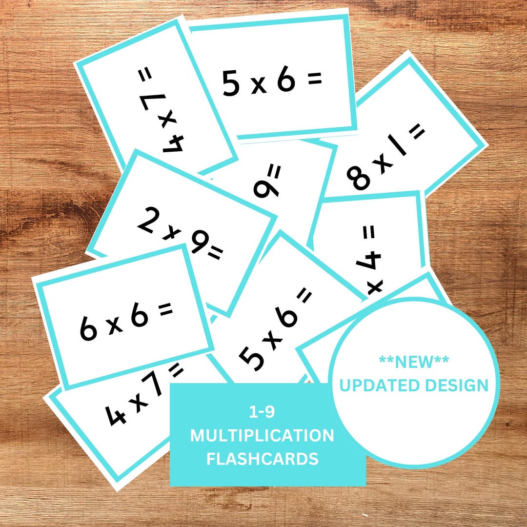Multiplication Flashcards I Math Facts 0-9 I Math Practice I Times ...