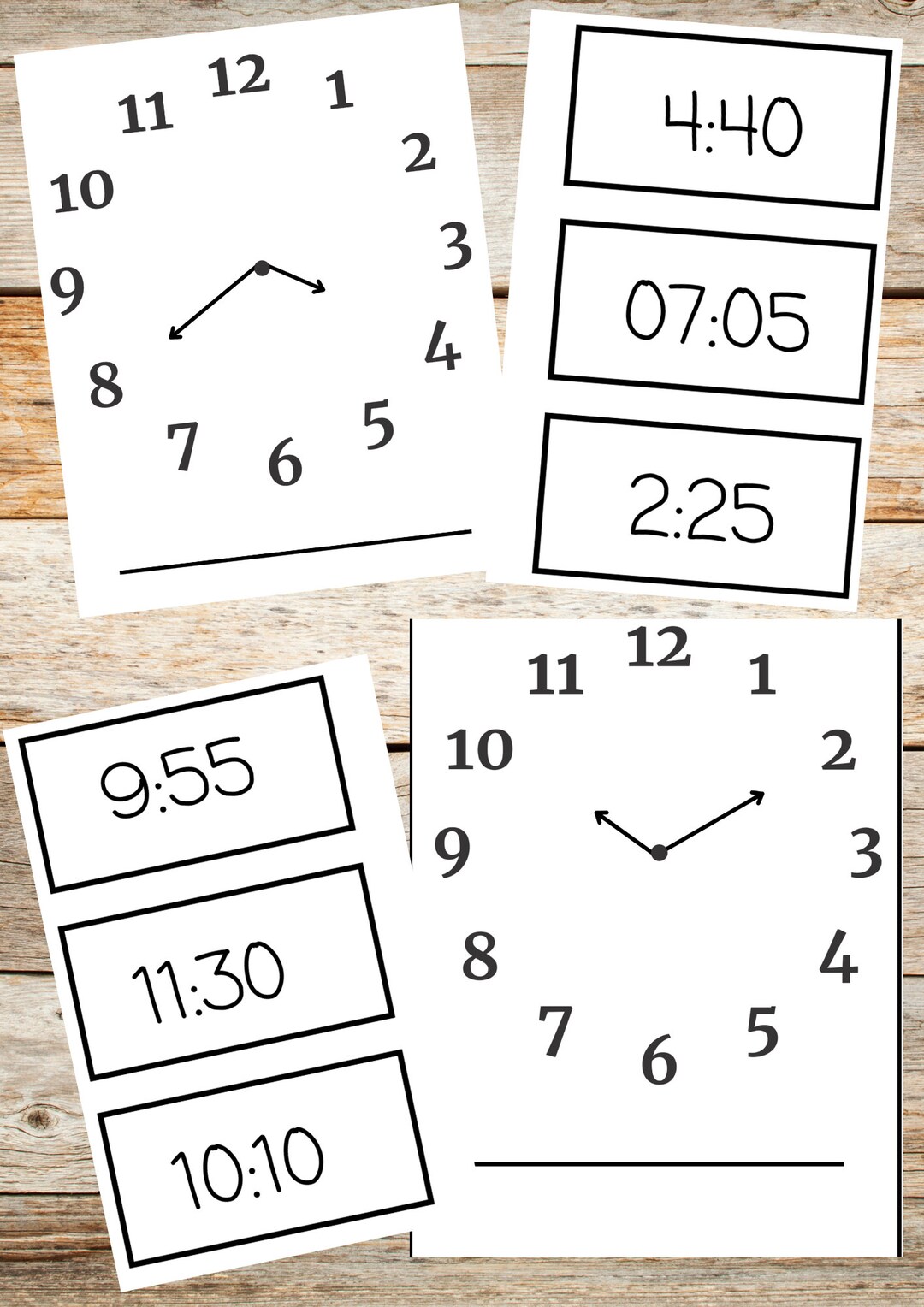 Telling Time Montessori Activity Nomenclature Cards Homeschooling ...