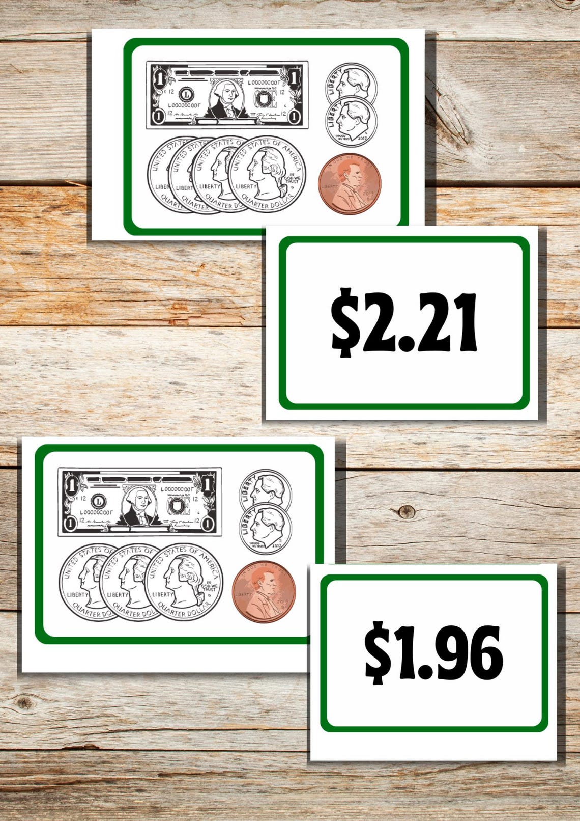 Money Flash Cards I Montessori Cards I US Coins I Memory Games I Pre-k ...