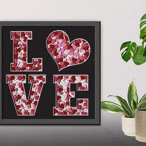 LOVE VALENTINE 3D Box LOVE Shadow Box Valentine Love Svg 3D - Etsy