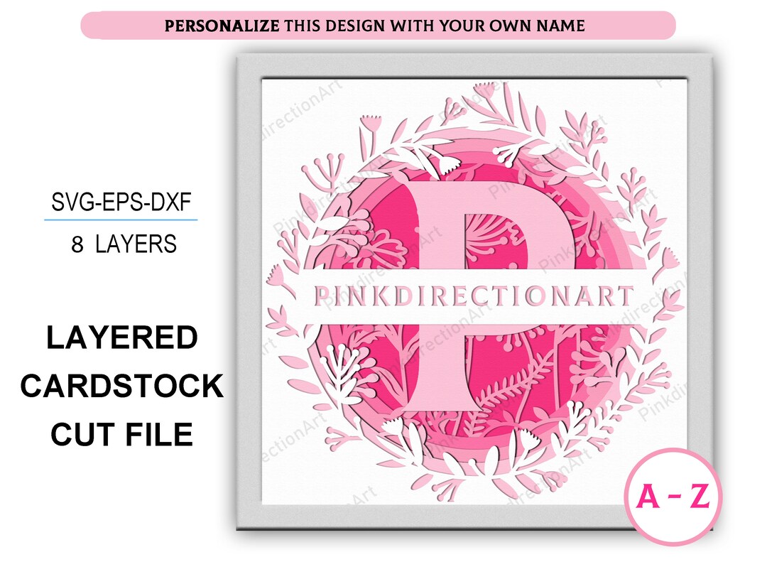 Split Monogram A-Z 3D Box, Split Monogram Shadow Box Svg,alphabet 3D ...