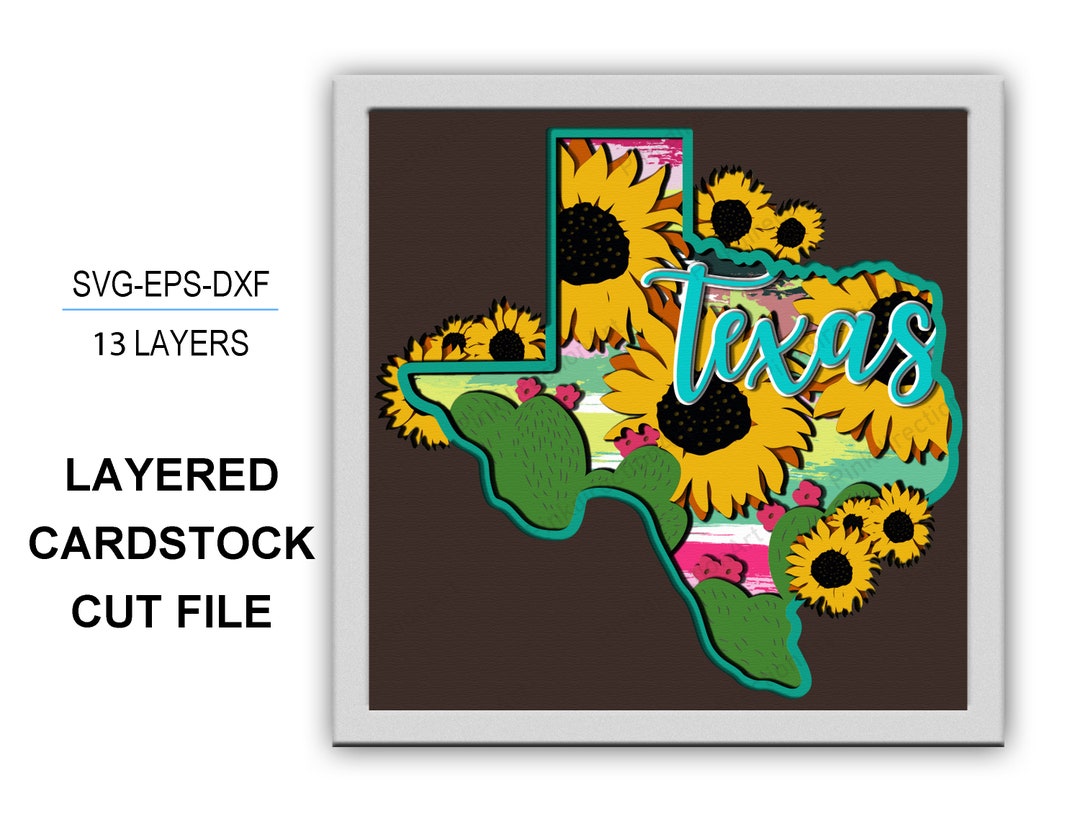 3D TEXAS SVG TEXAS Shadow Box Svg 3D Layered Svg Western Light - Etsy ...