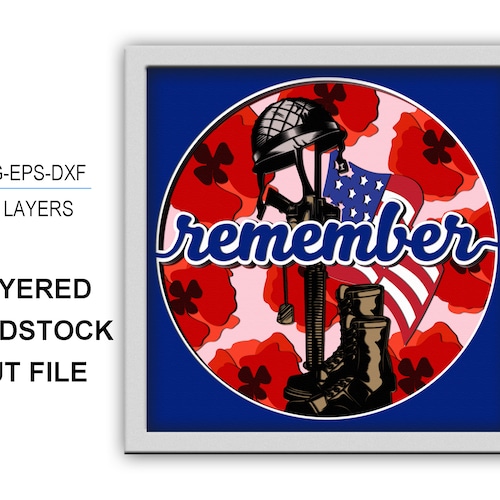 3D BATTLEFIELD CROSS SVG Memorial Day Shadow Box Svg Road - Etsy