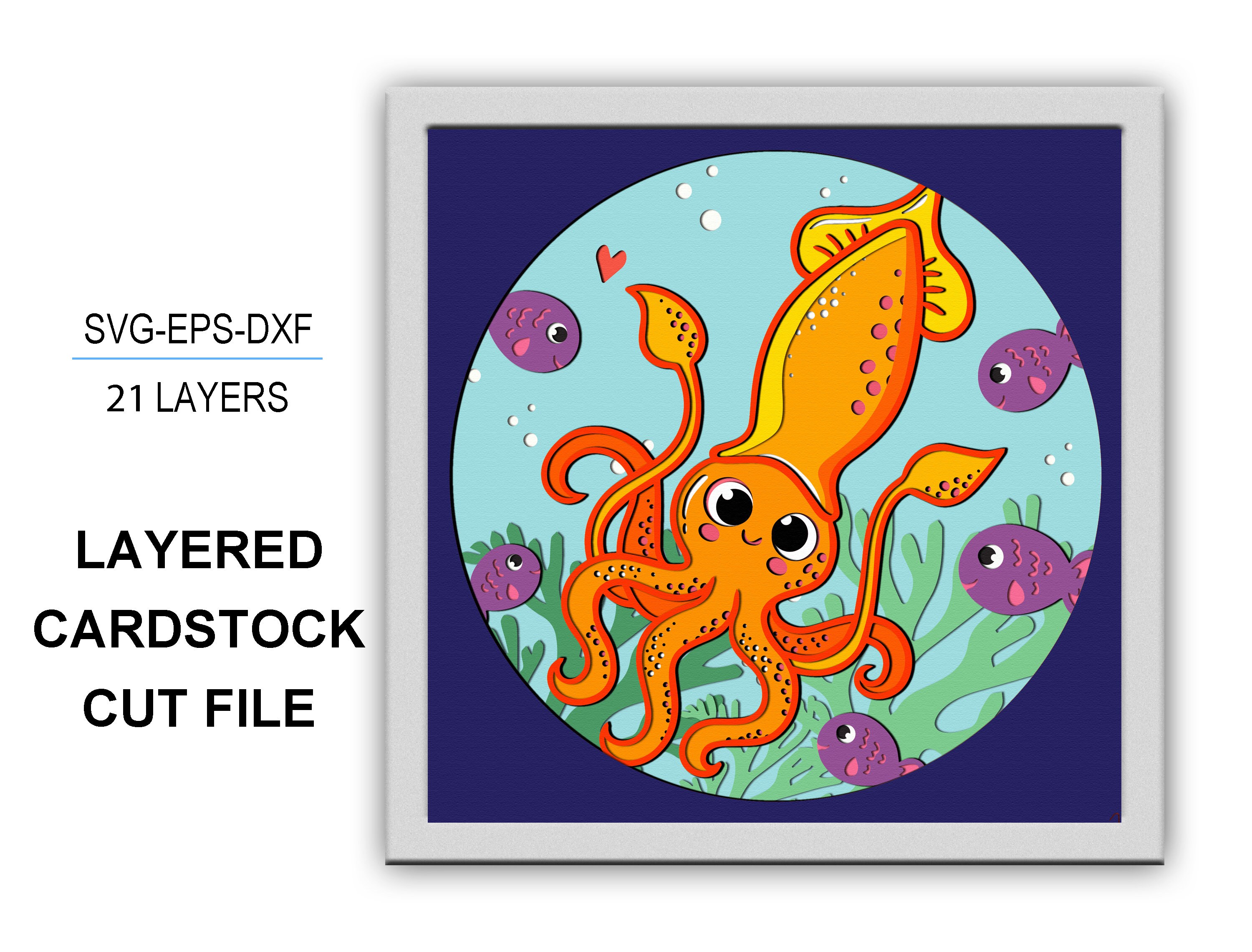 Bundle SEA ANIMALS CUTE 3D Box Sea Animals Box Svg 3D Layered - Etsy