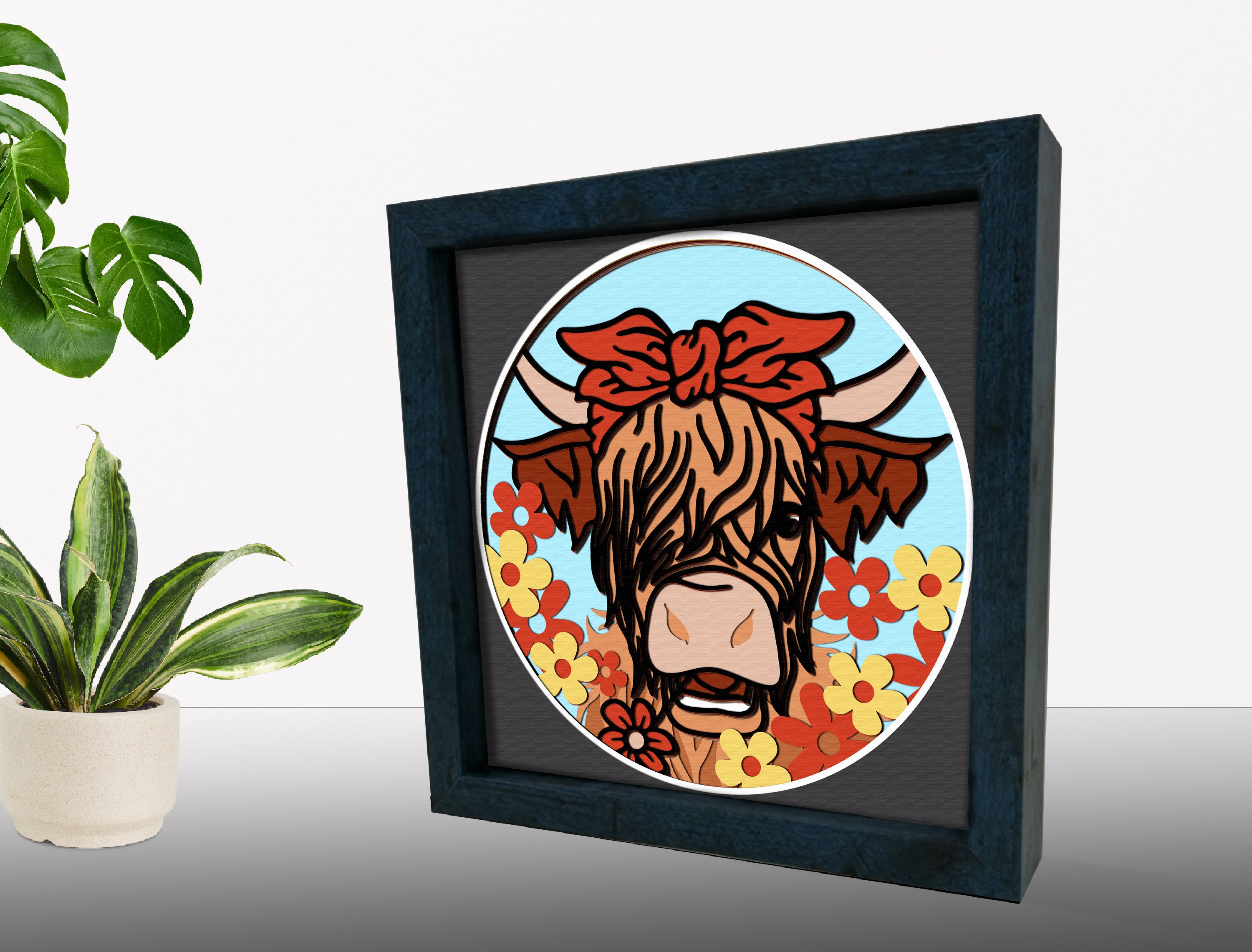 3D HIGHLAND COW Box Cow Shadow Box Svg 3D Layered Svg Light - Etsy Israel