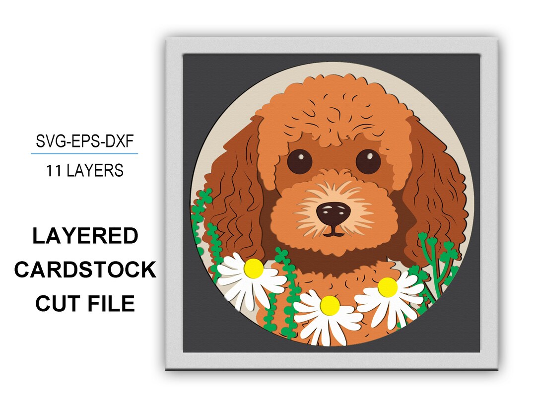 3D Poodle Box Dog Shadow Box Svg Layered Svg Light Box Svg - Etsy