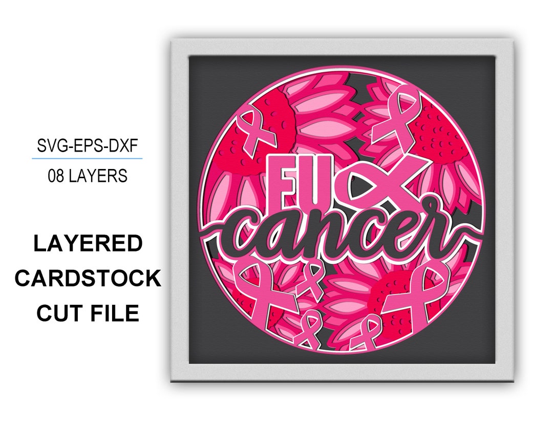 3D Cancer Awareness SVG Shadow Box Svg 3D Layered Svg Light - Etsy