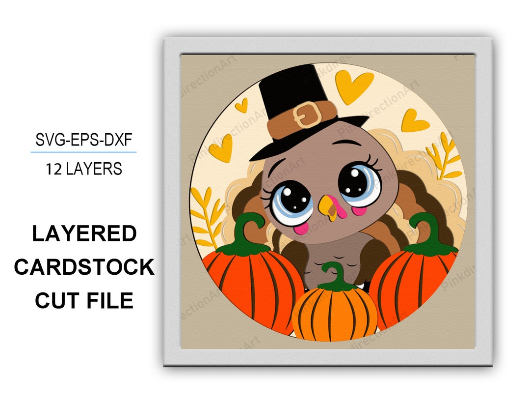 Thanksgiving Turkey 3D Box Turkey Thanksgiving Shadow Box Svg - Etsy