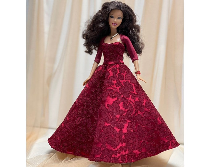 Evening Dress for a Fashion Doll, Fashion Doll Dress, Doll Clothes ...