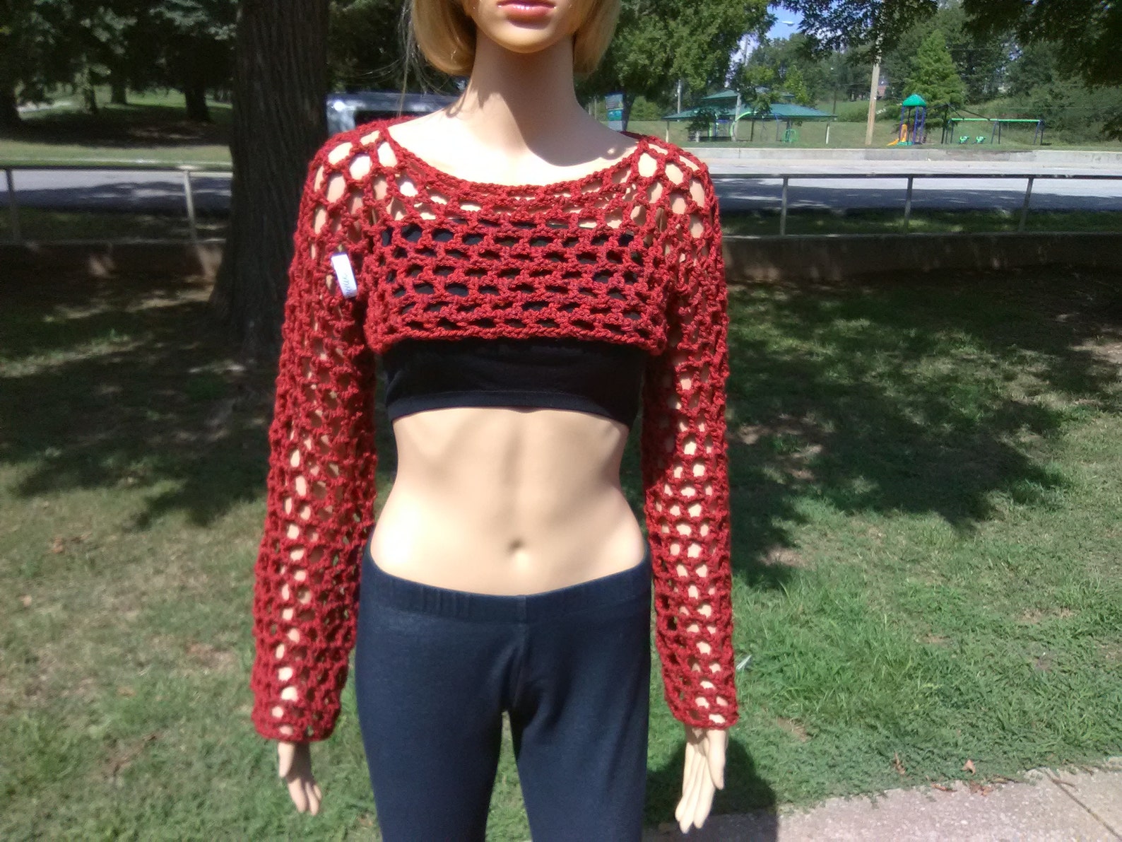 Handmade Mesh Sleeve Crochet Shrug/bolero Mesh Openwork Topper - Etsy