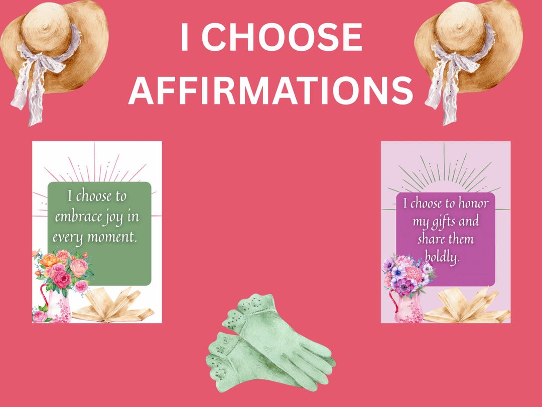 I Choose Affirmation Cards | 30 Daily Positive Mindset Prints (instant ...