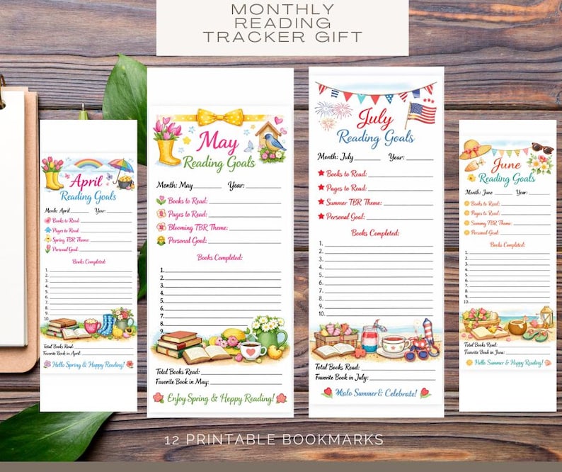 Reading Tracker Bookmark Printable | Book Tracker Bookmark Set, Reading ...