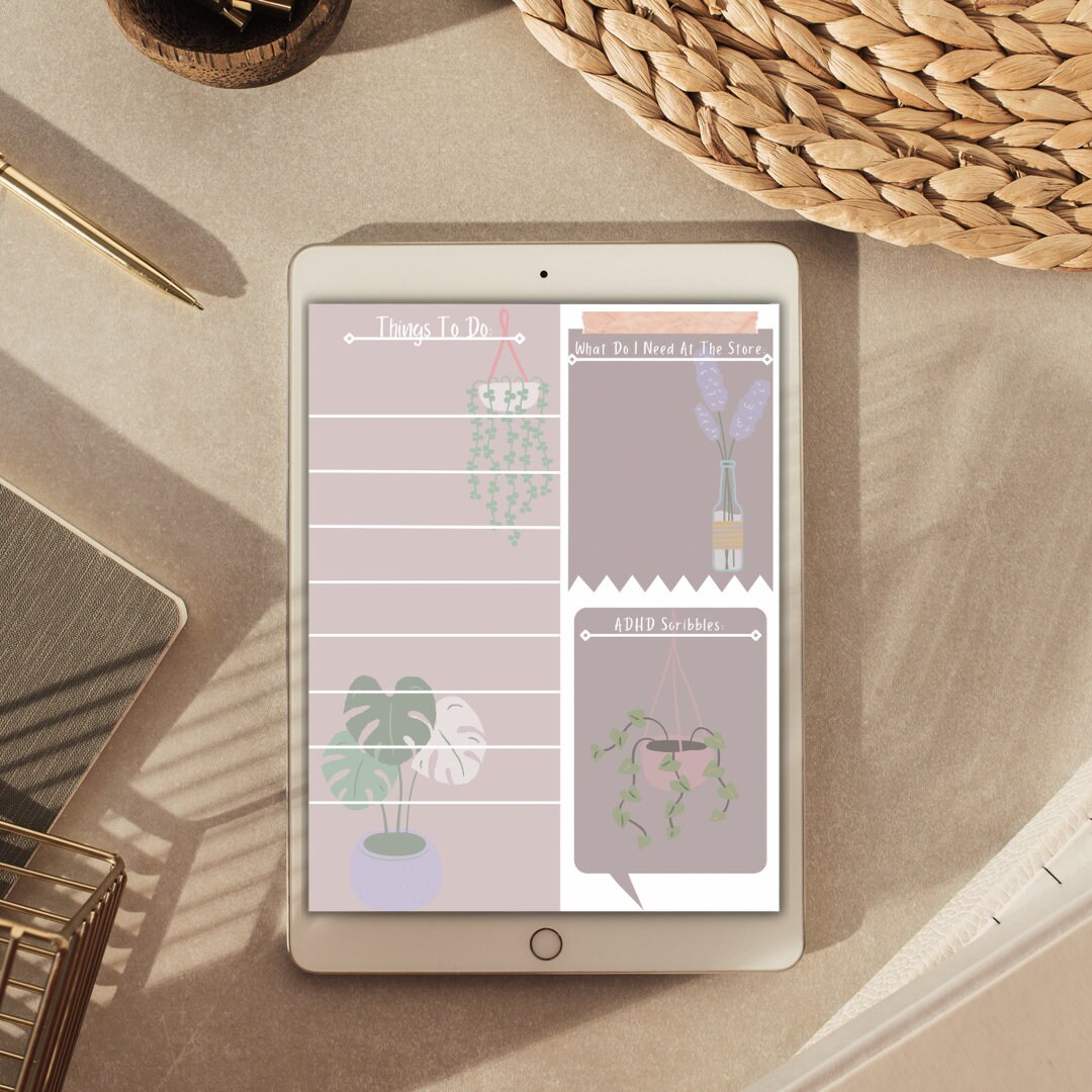 Daily Planner Printable/ ADHD/ Bohemian/ Plant Themed/ Neutral Tones ...