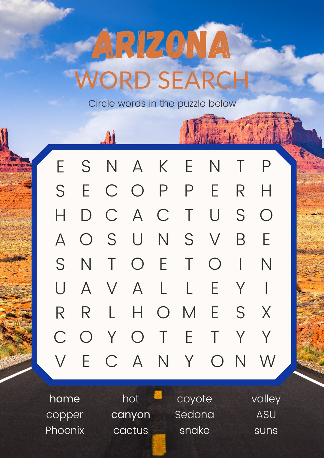 Arizona Travel Worksheets - Etsy