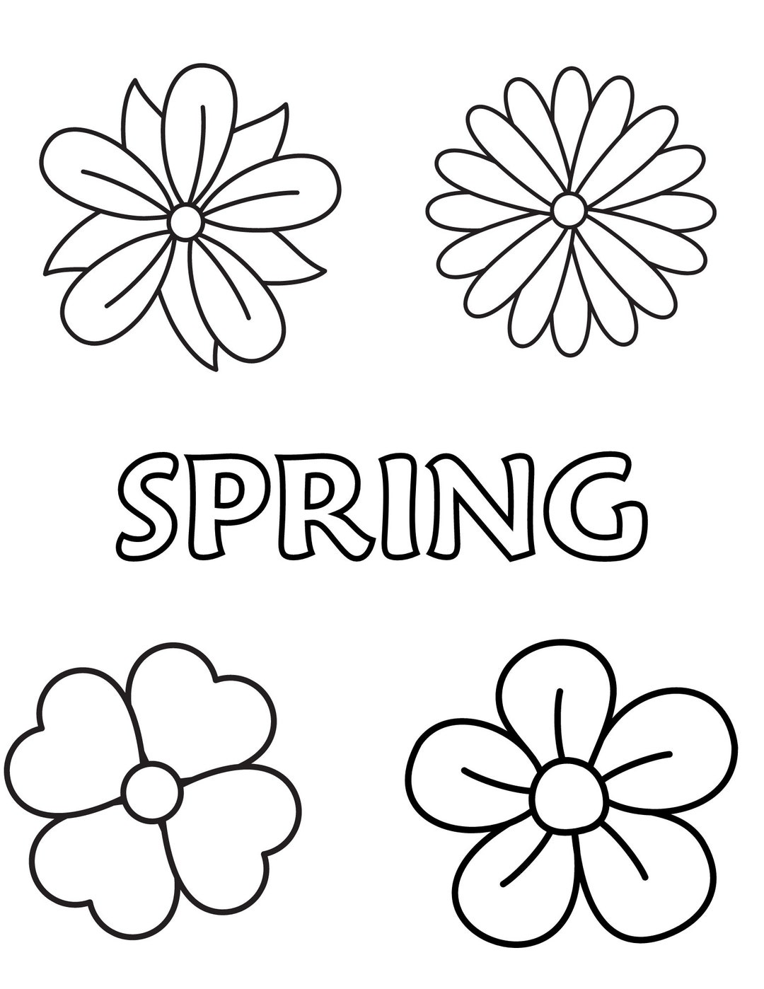 Spring Coloring Pages - Etsy
