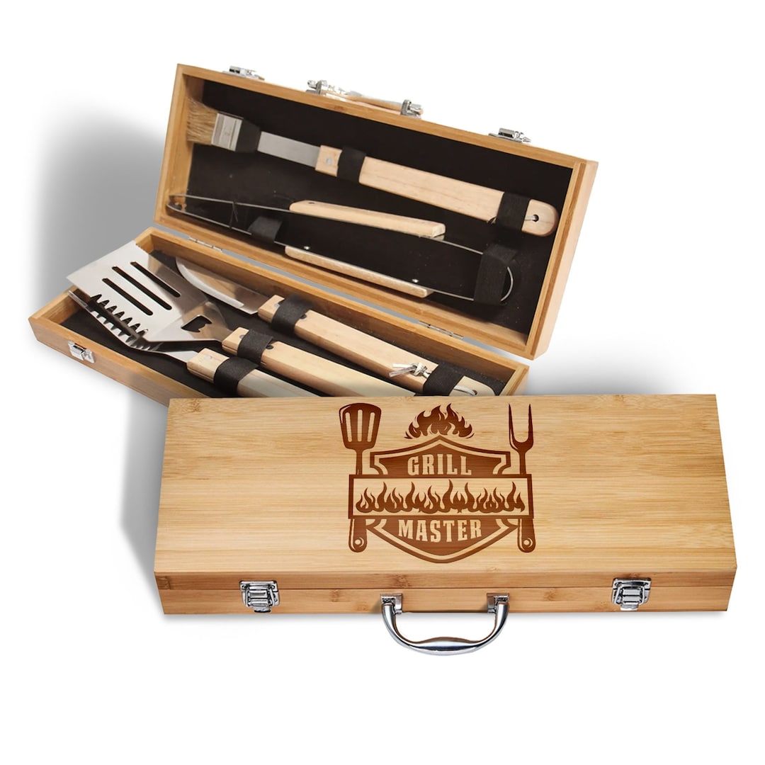 Personalized Grill Master Set Box, Custom Grilling Gifts for Dad ...