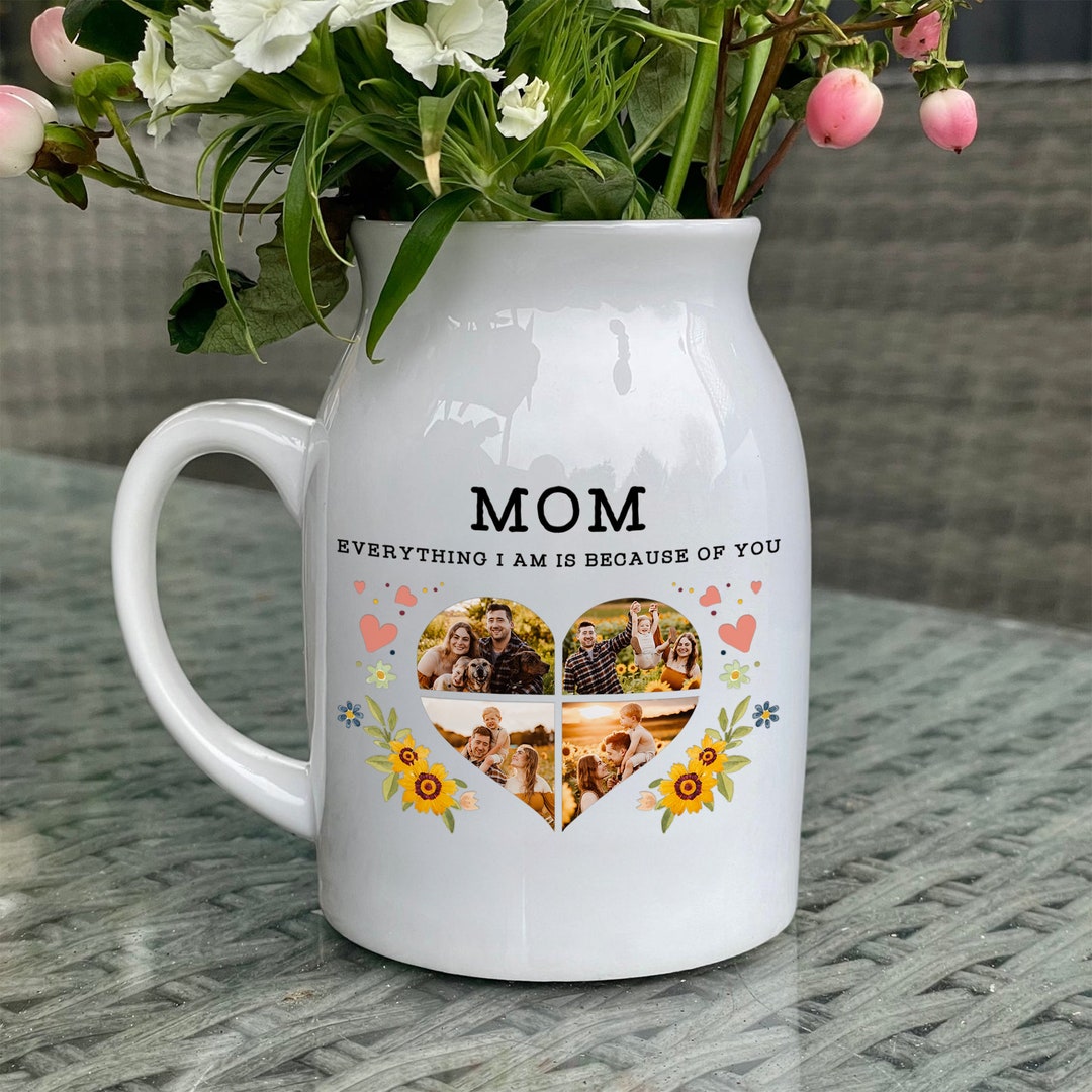 Personalized Photo Mother's Day Flower Vase Gift for Mom, Custom Mom ...