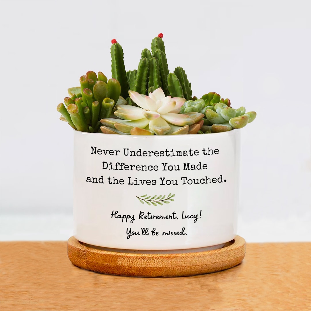 Personalized Plant Pot Retirement Gifts Perfect for Succulent or Cactus ...