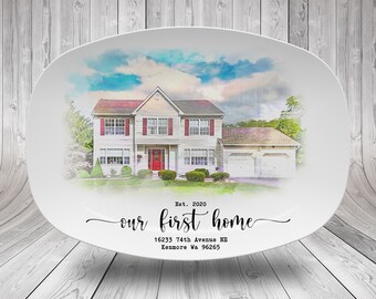 House Portrait Platter - Etsy
