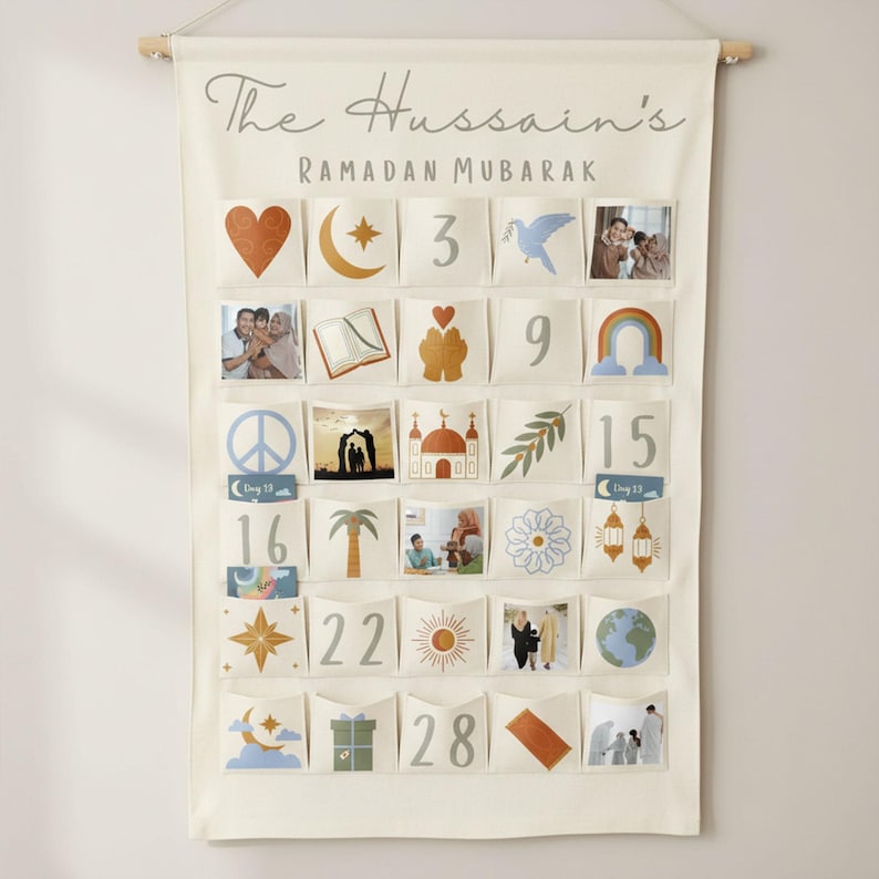 Personalised Ramadan Calendar | Custom Photo Pockets | Dua & Good Deed ...