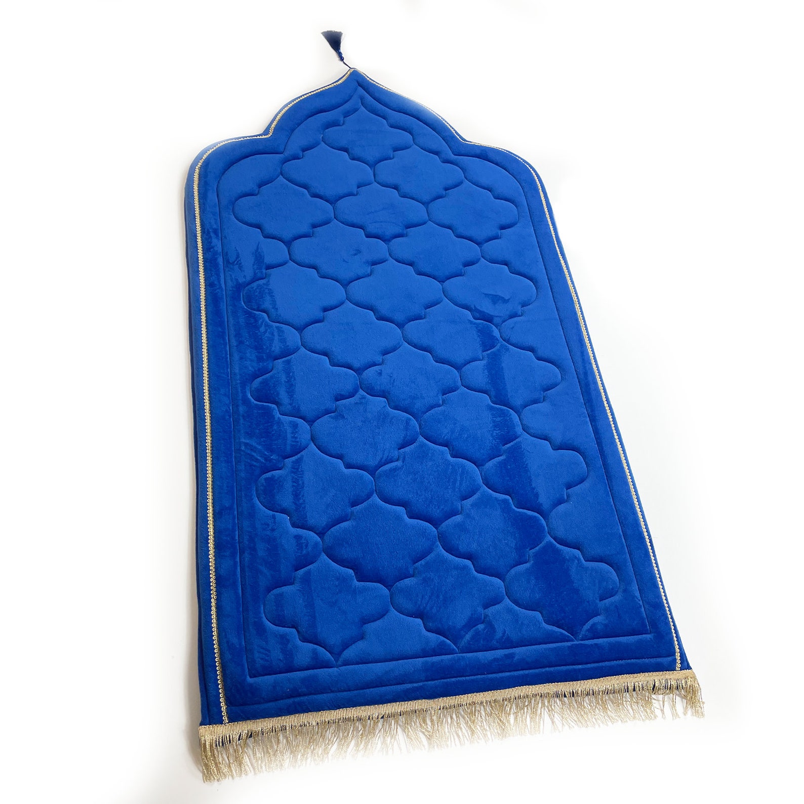 Royal Blue Luxury Prayer Mat – Diamond Design, Thick Velvet ...