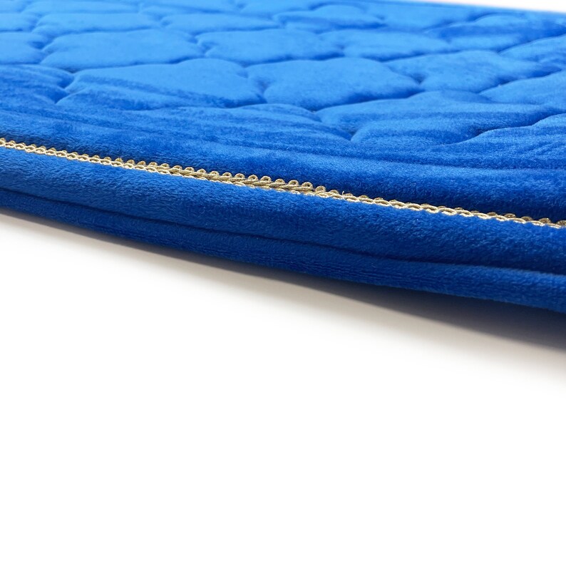 Royal Blue Luxury Prayer Mat – Diamond Design, Thick Velvet ...
