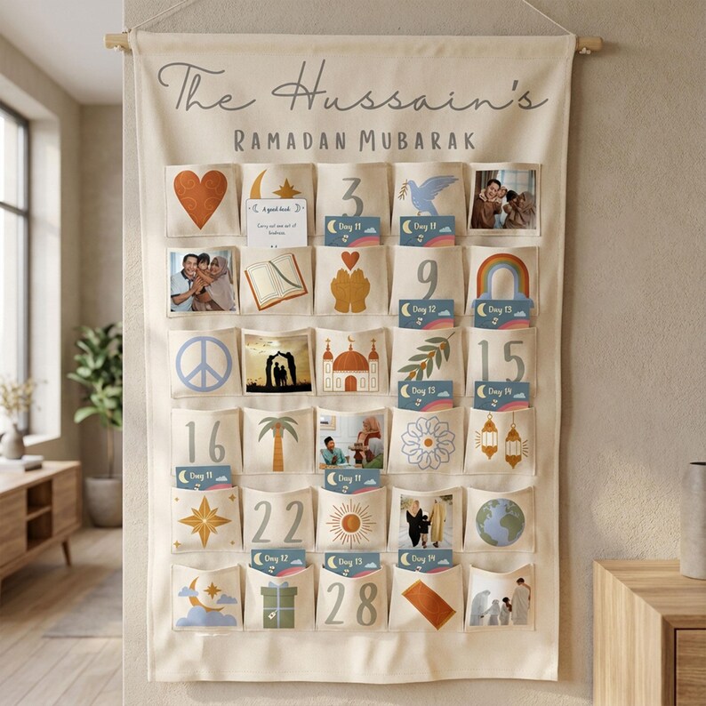 Personalised Ramadan Calendar | Custom Photo Pockets | Dua & Good Deed ...