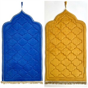 Royal Blue Luxury Prayer Mat – Diamond Design, Thick Velvet ...