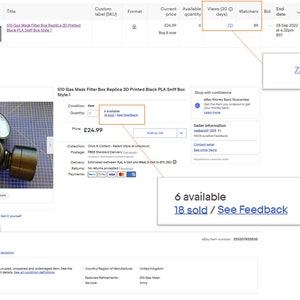 S10 Gas Mask Filter Box Replica 3D Printed Black PLA Sniff Box Style 1 ...