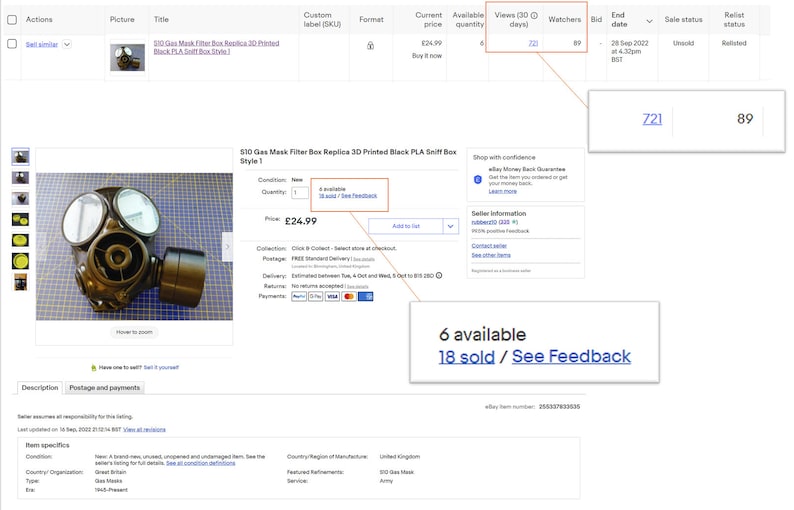 S10 Gas Mask Filter Box Replica 3D Printed Black PLA Sniff Box Style 1 ...