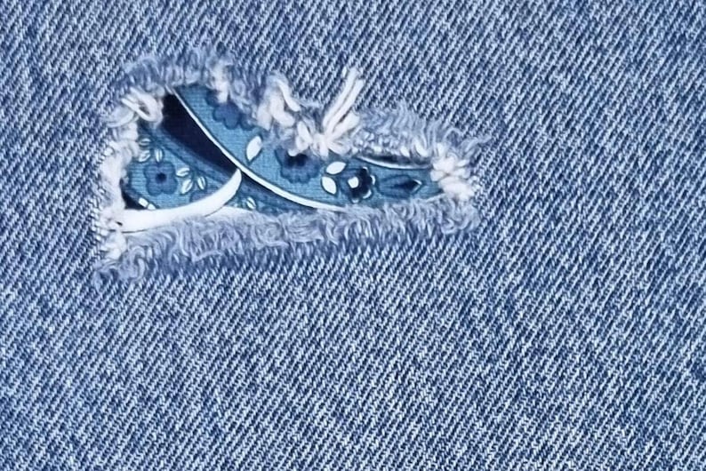Stretchy Blue Paisley Patch, Iron on Patches for Jeans, Easy to Apply ...