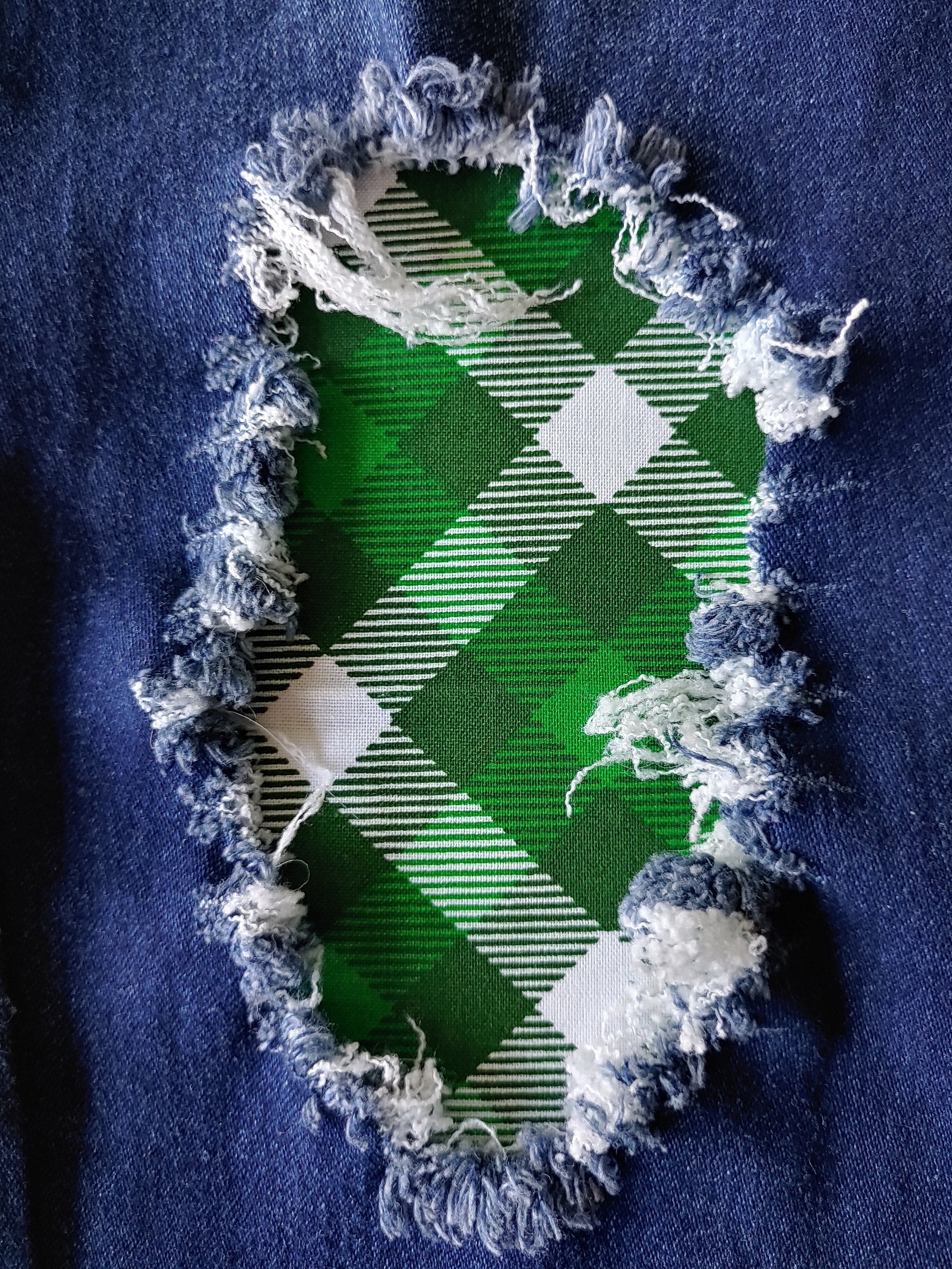 Green Tartan Patch, Iron on Patches for Jeans, Easy to Apply Patch ...