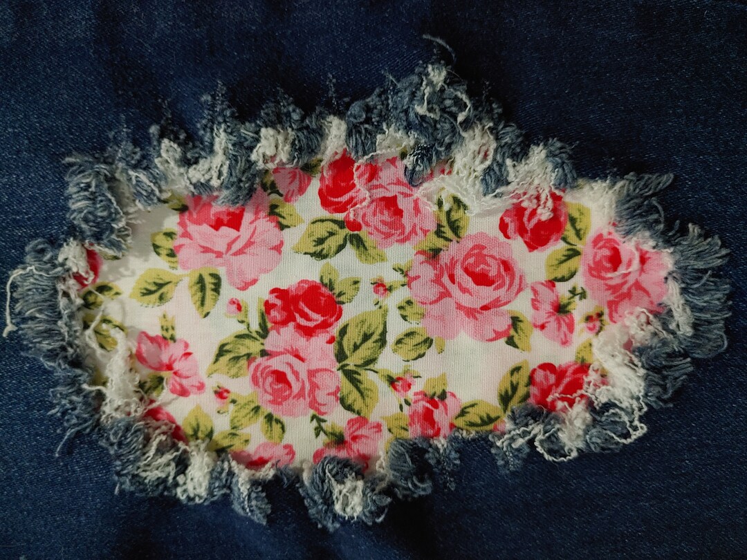 Pretty Pink Floral Patch - Iron on Patch for Jeans - Easy to Apply ...