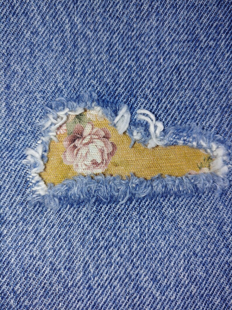 Antique Mustard Floral Linen Patch Iron on Patches for Jeans - Etsy