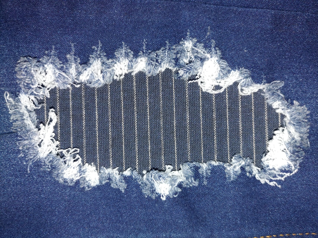 Navy Stripe Patch - Iron on Patch for Jeans - Easy to Apply Patch ...