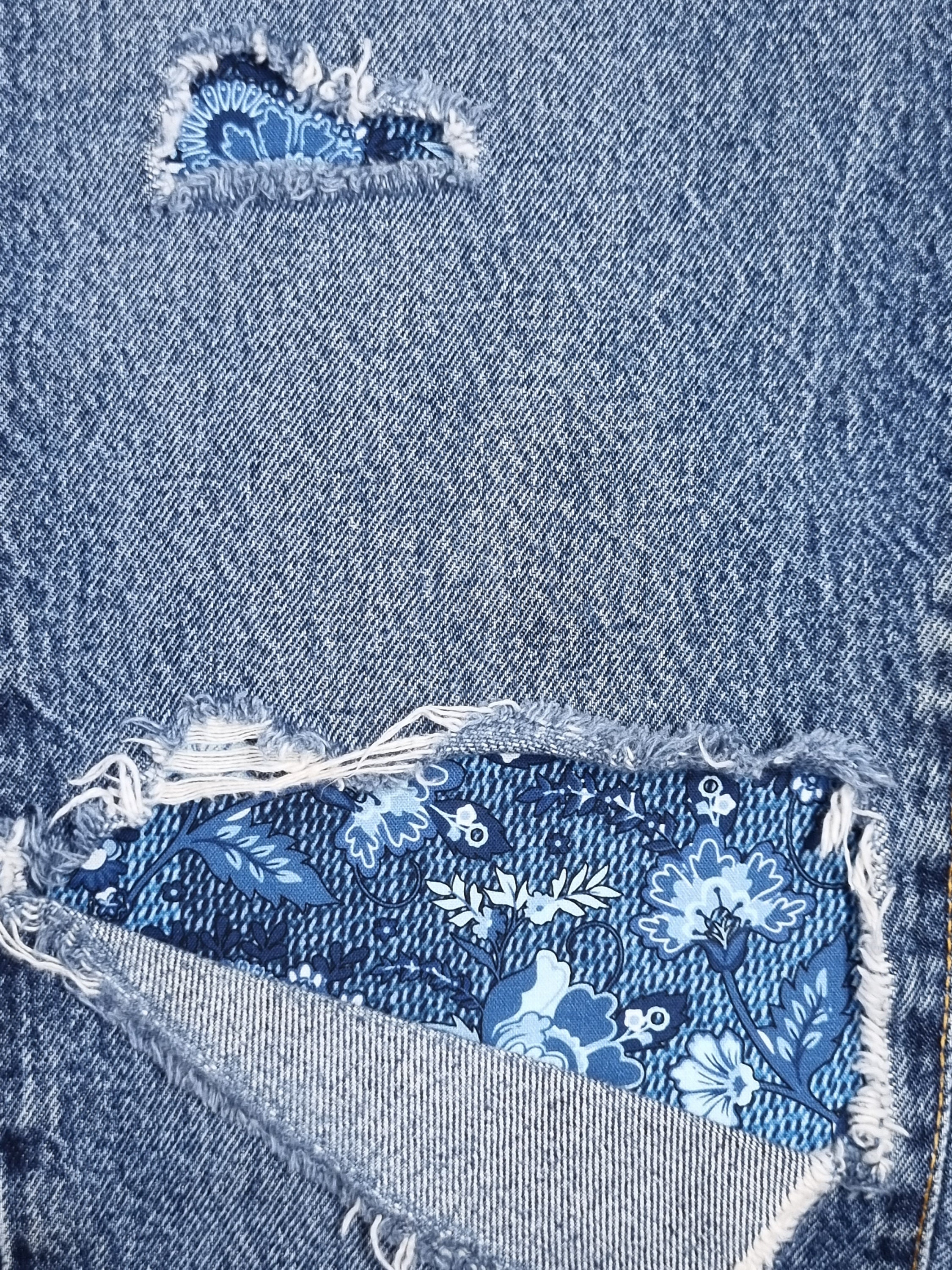 Anna Blue Floral Patch, Iron on Patches for Jeans, Easy to Apply Patch ...