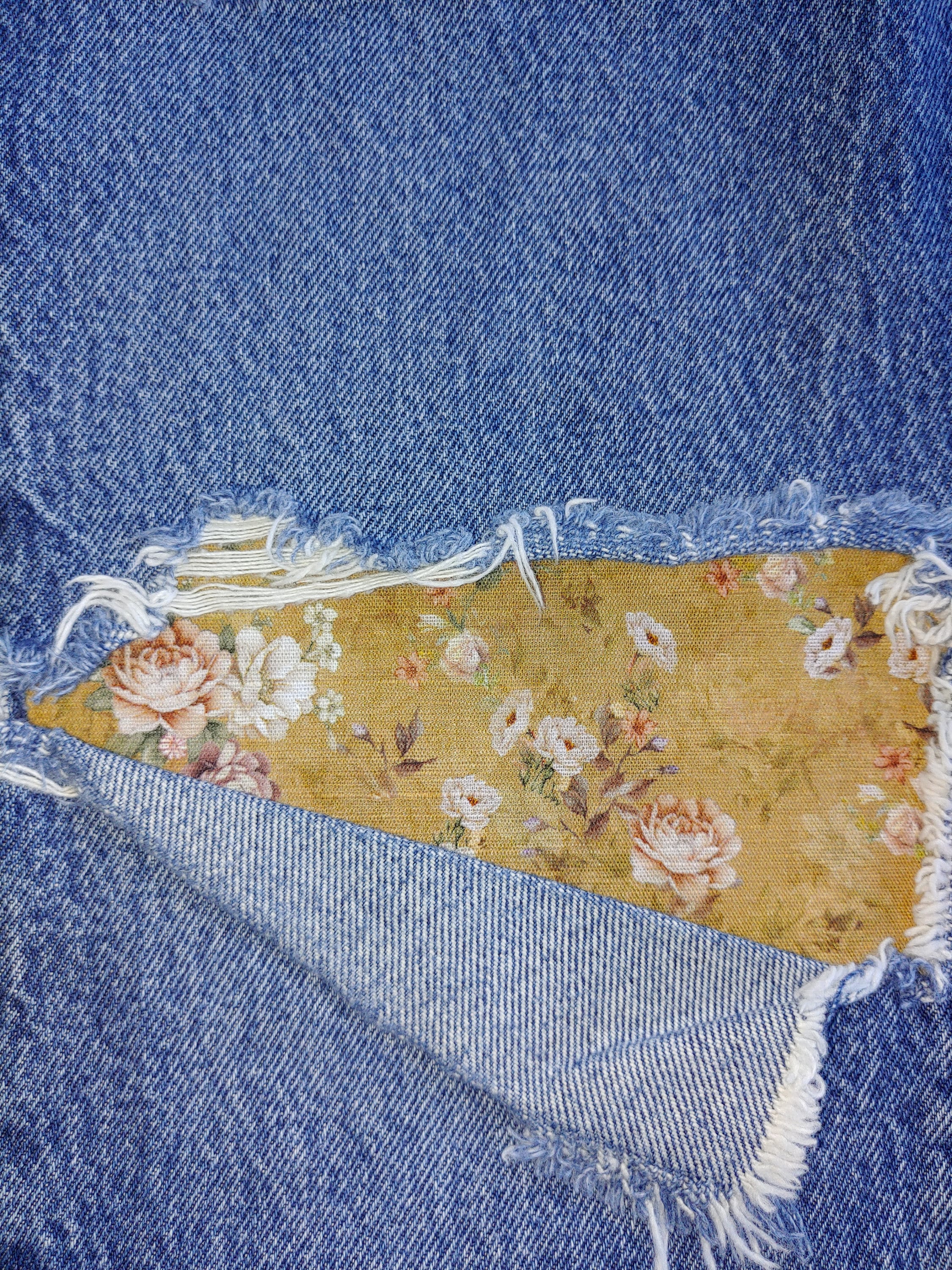 Antique Mustard Floral Linen Patch Iron on Patches for Jeans - Etsy
