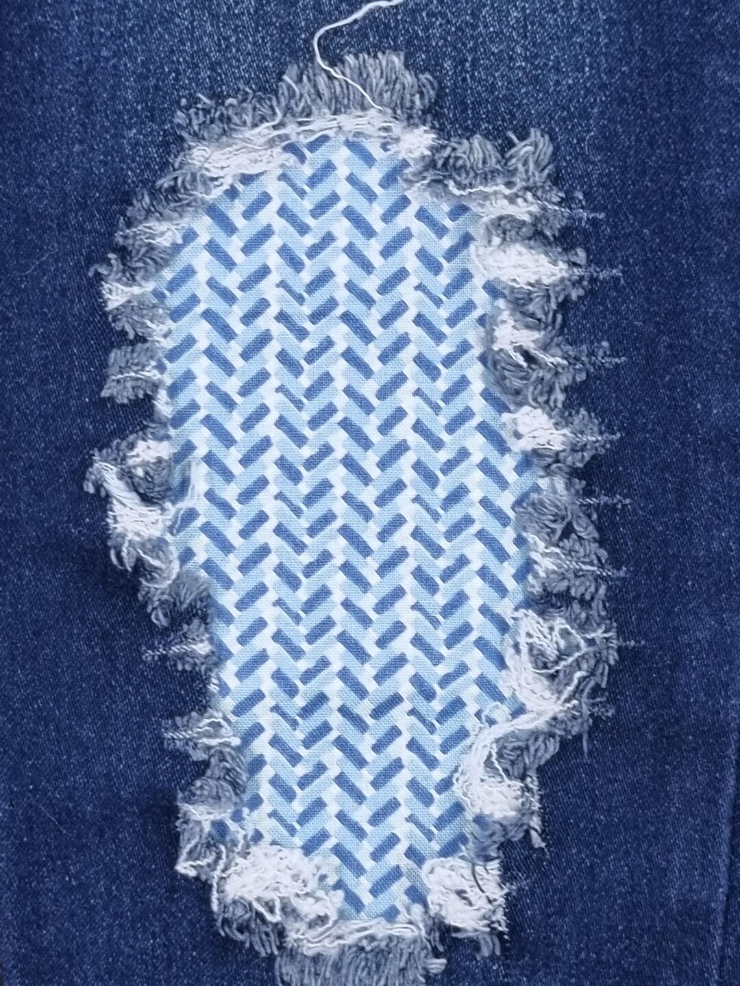 Blue Weave Patch, Iron on Patches for Jeans, Easy to Apply Patch, Jean ...