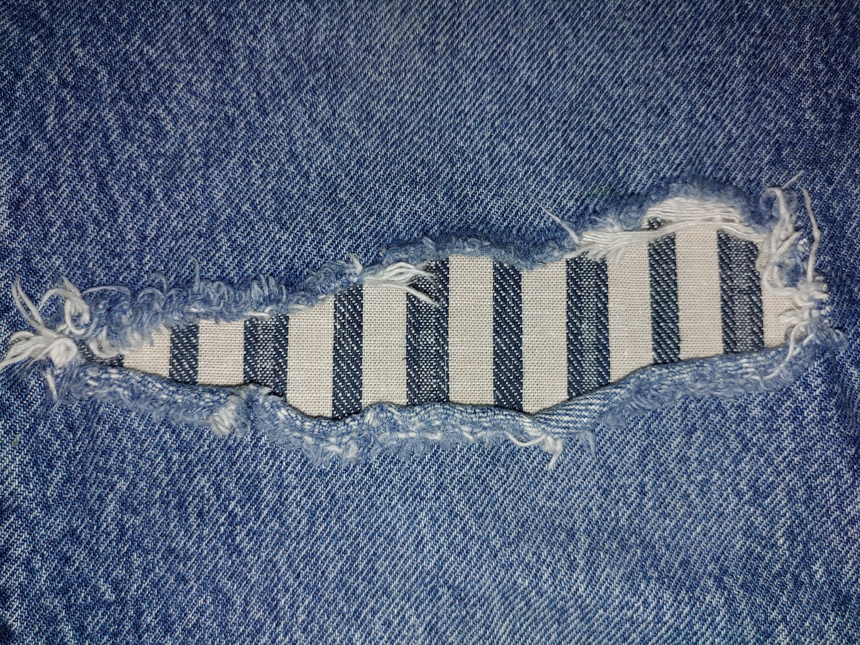 Classic Stripe Patch - Iron on Patch for Jeans - Easy to Apply Patch ...