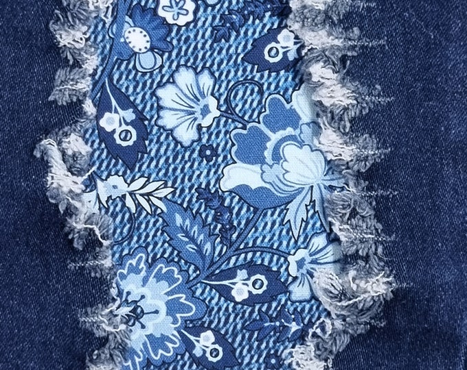 Anna Blue Floral Patch, Iron on Patches for Jeans, Easy to Apply Patch ...