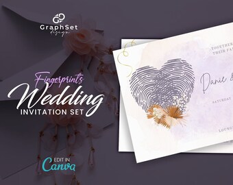 Fingerprint Wedding Invitation - Etsy