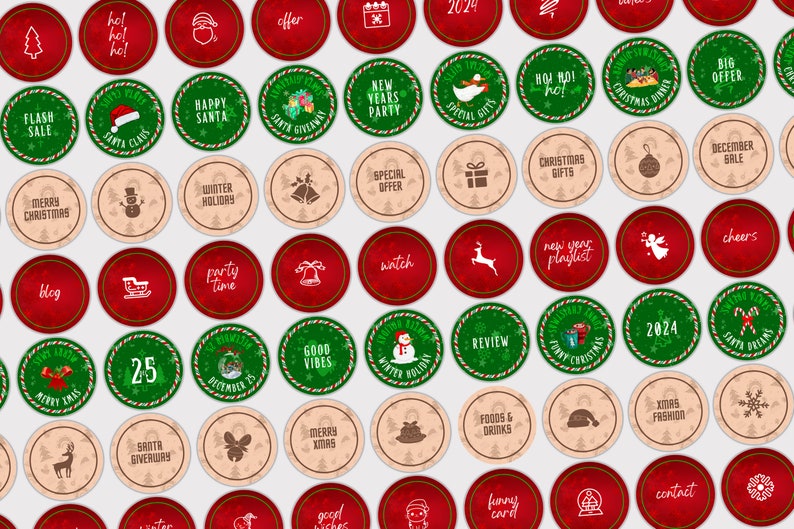 Christmas Instagram Story Highlight Cover, Xmas Template, Santa Claus ...