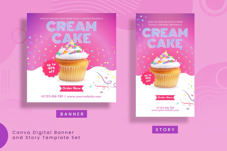 Bakery Instagram Post, Cream Cake Marketing Story, Bakery Brand Kit ...