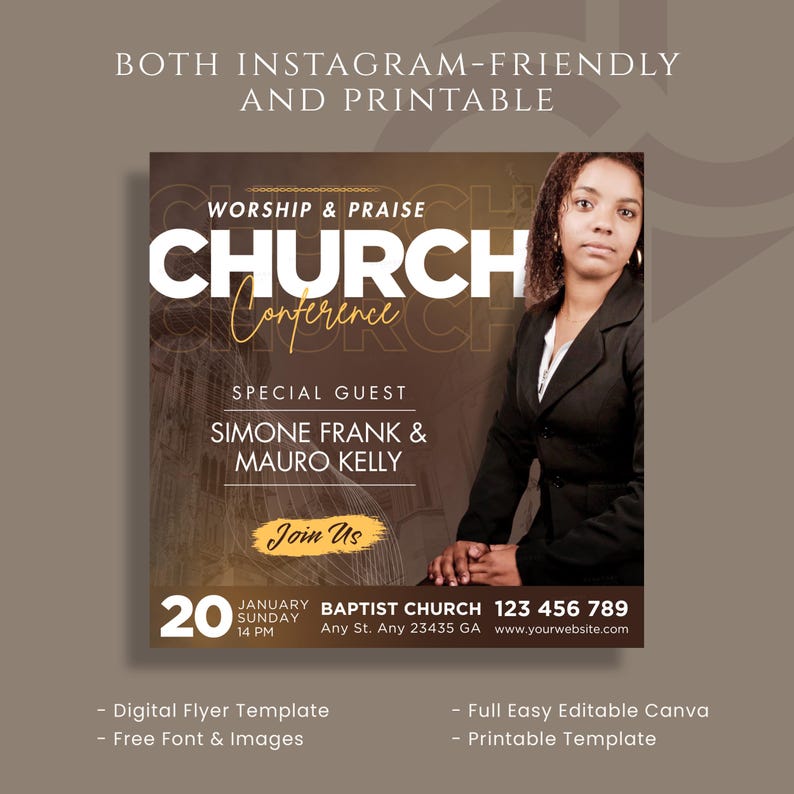 Church Flyer, DIY Flyer Template Design, Prayer Conference Post ...