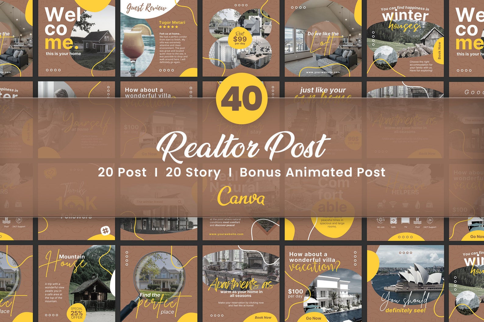 40 Realtor Instagram Business Post Template, Real Estate Marketing ...
