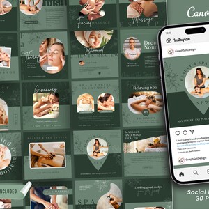 Massage Therapy Instagram Templates, Beauty Salon Posts, Social Media ...
