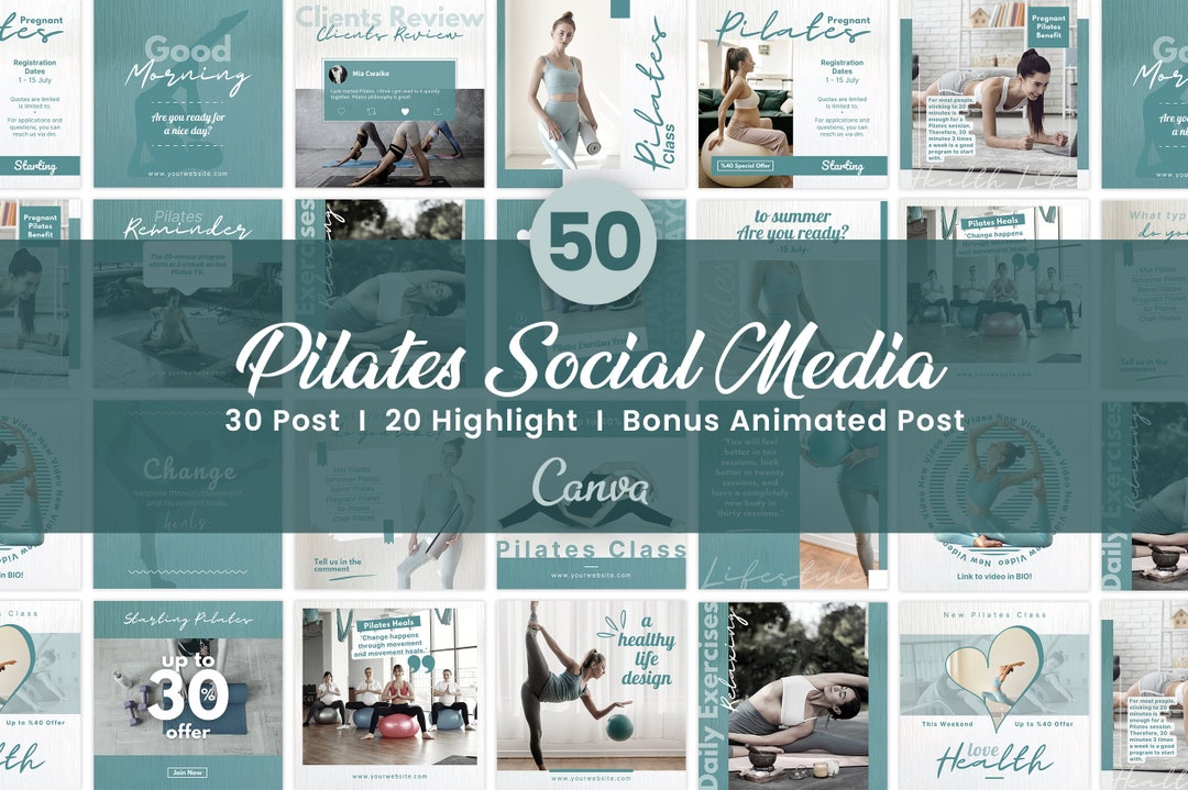 Pilates Instagram Template, Gym Marketing Banner, Workout Coach DIY ...